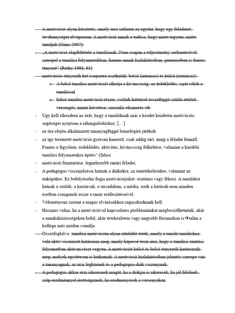 A Motiváció | PDF