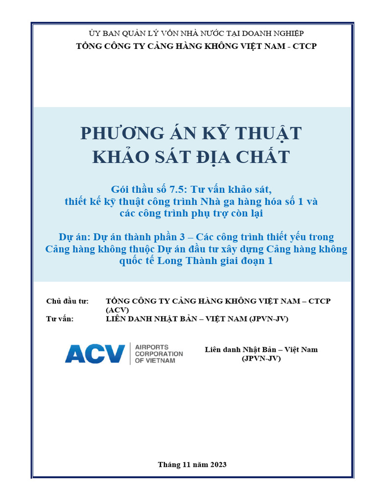 Method Statement For Geotechnical & Survey at New Airport - Long Thanh ...
