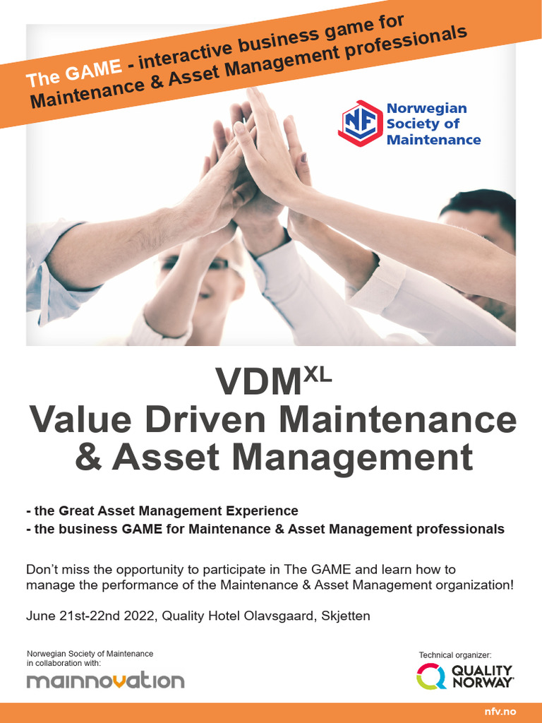 Brouchure VelueDrivenMaintenance-2022 | PDF | Asset Management | Reliability Engineering
