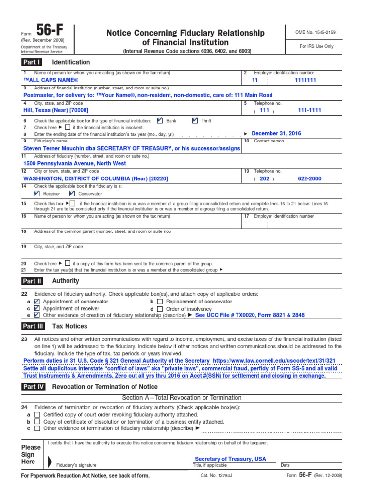 Notice Concerning Fiduciary Relationship of Financial Institution | PDF ...