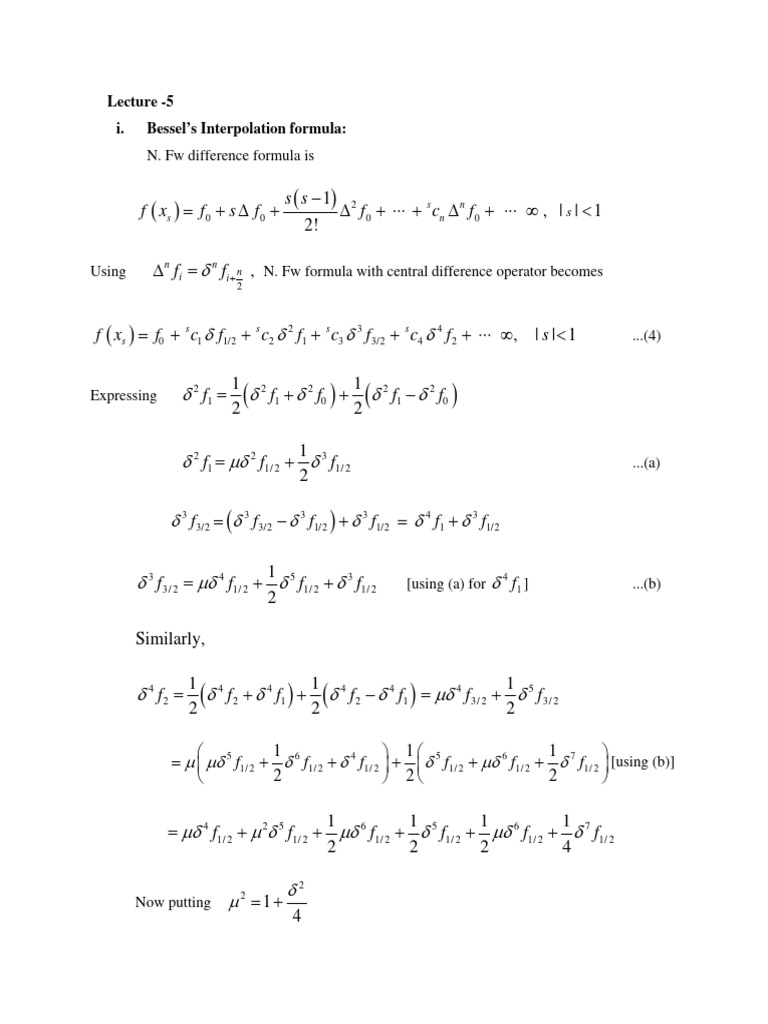 Formule d'interpolation de Bessel | PDF