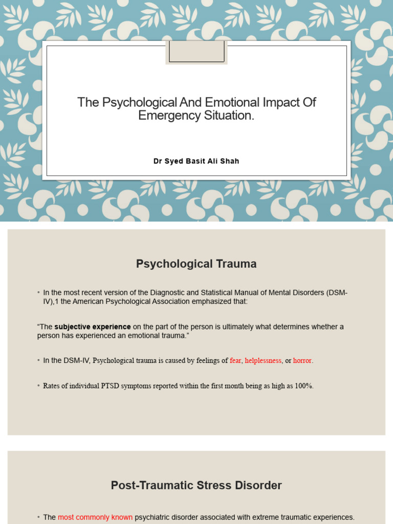 Psychological Safety in Trauma Response | PDF | Psychological Trauma | Psychological Resilience