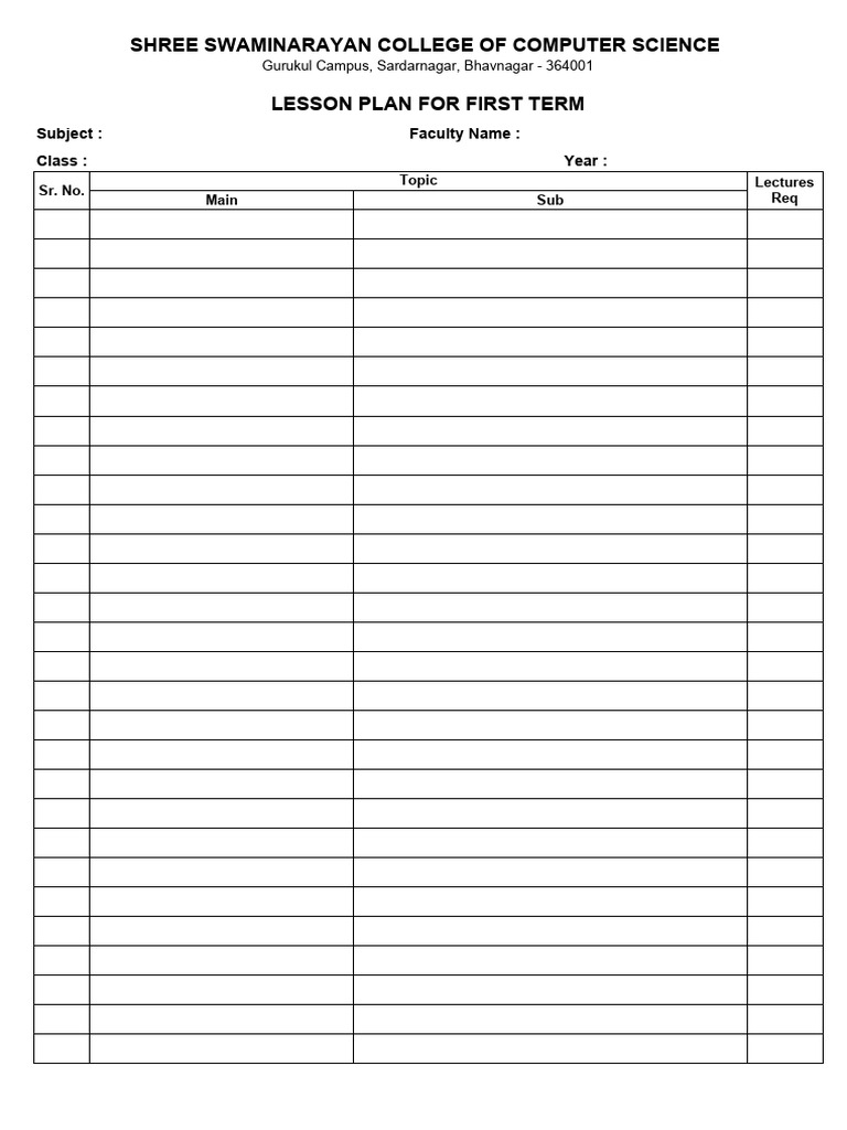 Lesson Plan Bca | PDF | Computing Lesson Plan Bca | PDF | Computing