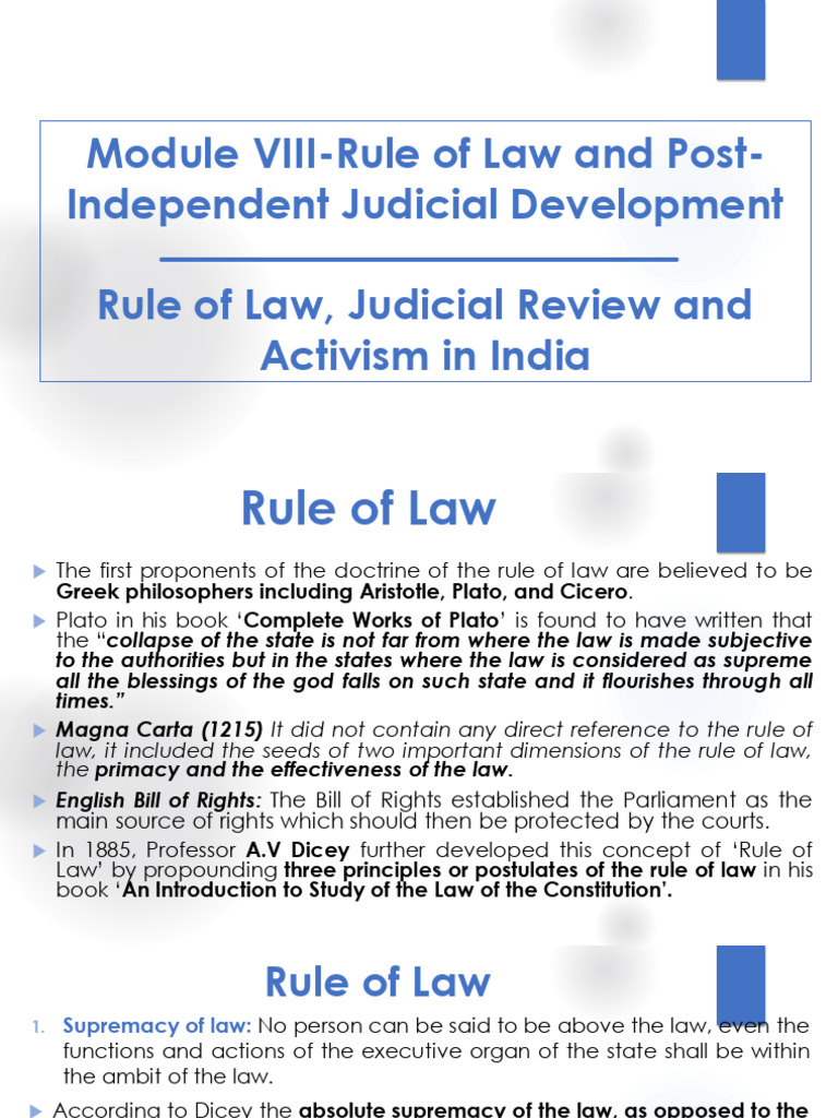 Rule of Law and Judicial Activism | PDF | Rule Of Law | Judicial Review