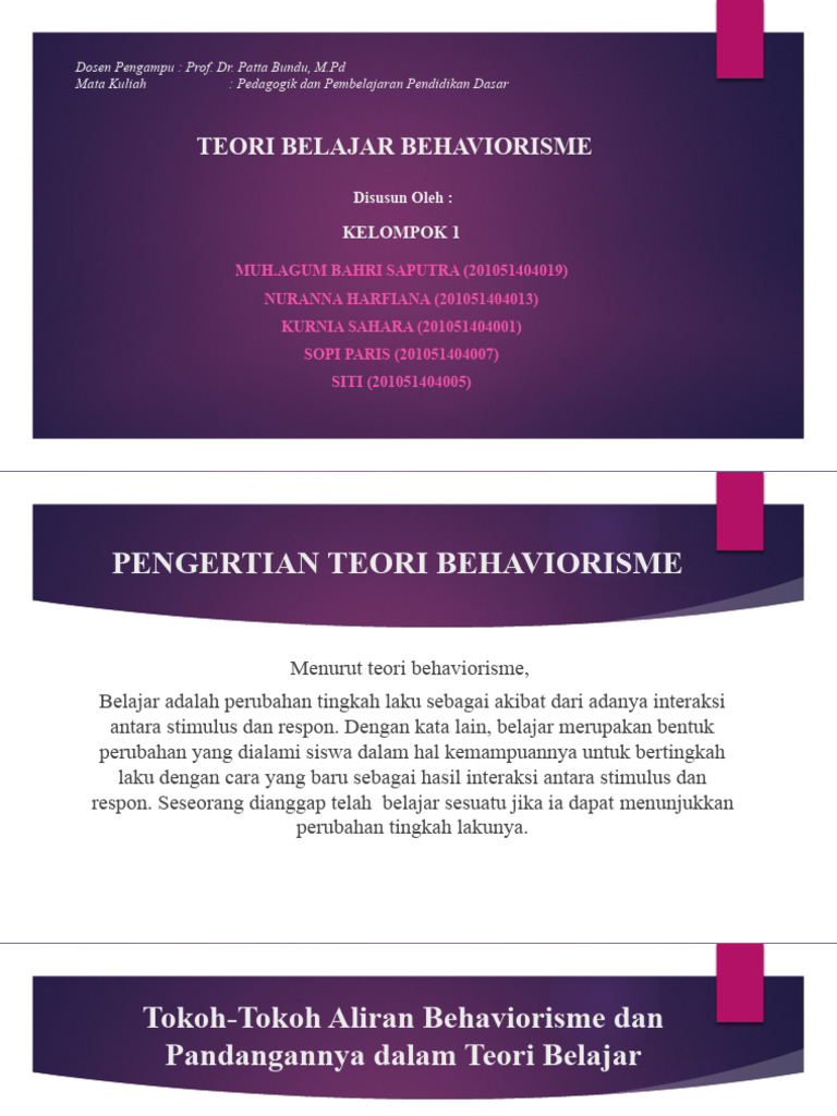 Behaviorisme Theory - UNM | PDF