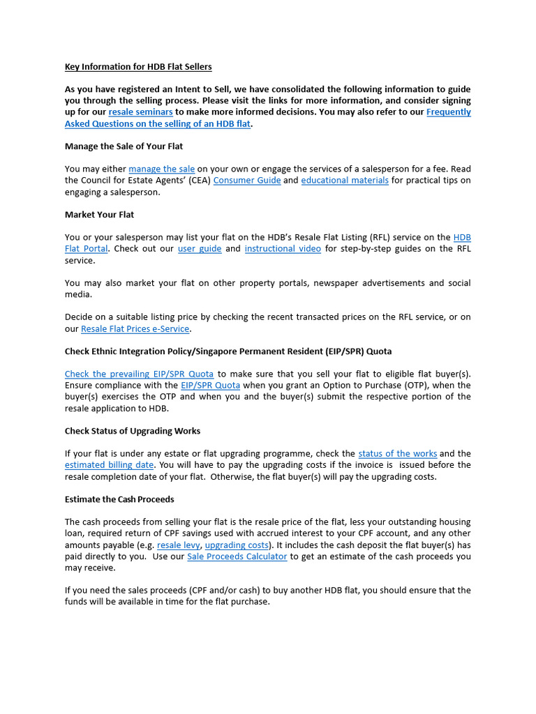 HDB Resale Selling Process | PDF | Sales | Procurement