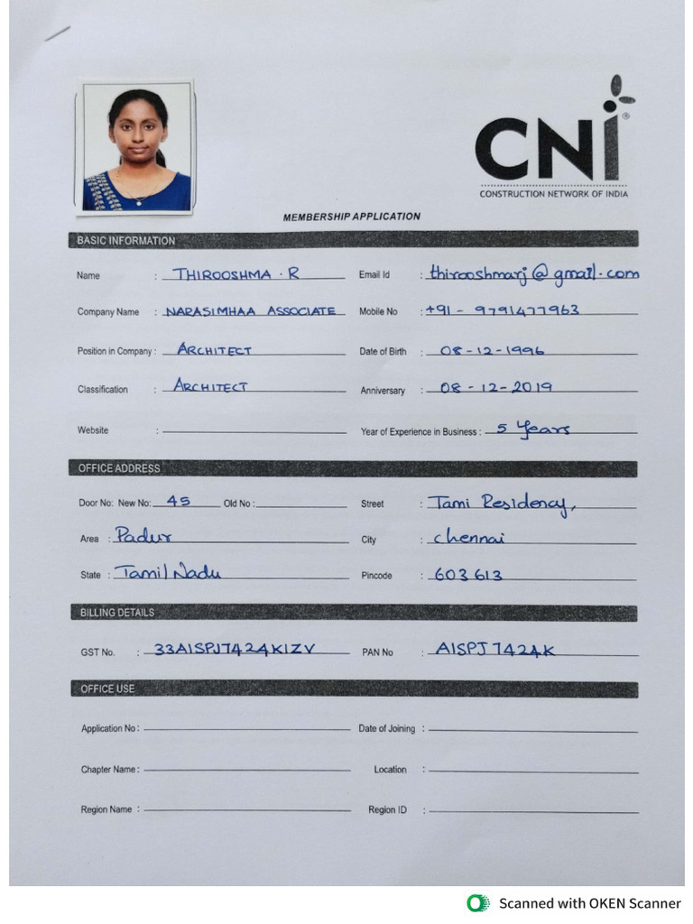 Cni Form | PDF