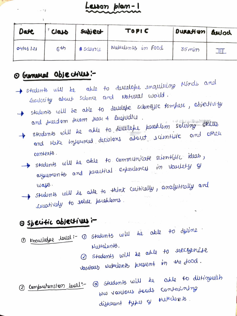 Biology 5 Lesson Plan English Medium | PDF
