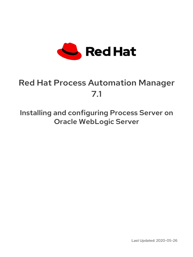 Red Hat Process Automation Manager-7.1-Installing and Configuring Process Server On Oracle ...