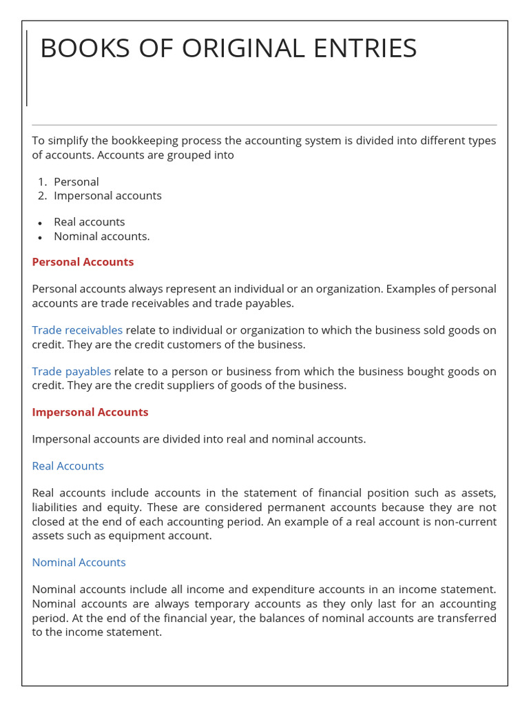 Books of Original Entry | PDF | Debits And Credits | Cheque
