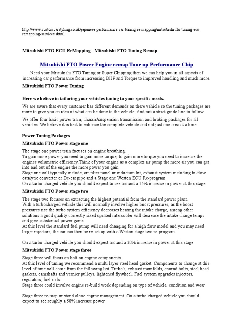 Fto Tuning | PDF | Power (Physics) | Torque