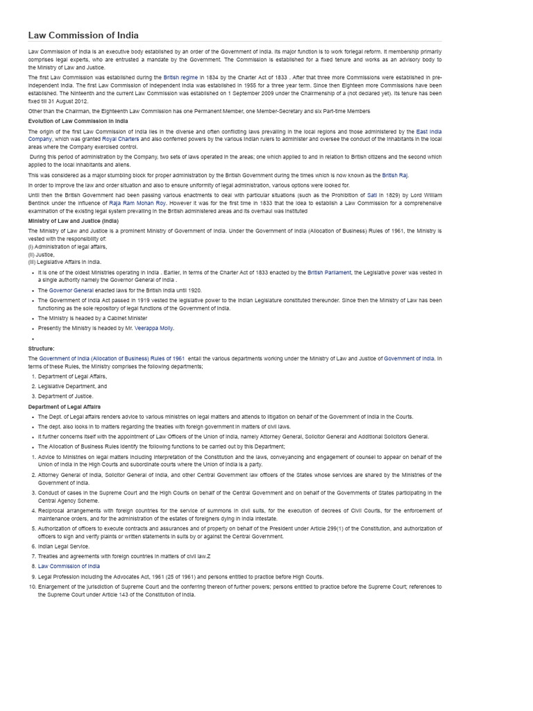 (Study Notes) Law Commission of India - Indian Polity & Public ... (Study Notes) Law Commission of India - Indian Polity & Public ...