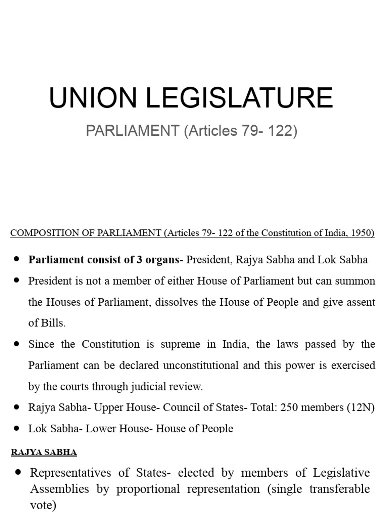 Union Legislature | PDF | Constitutional Law | Government