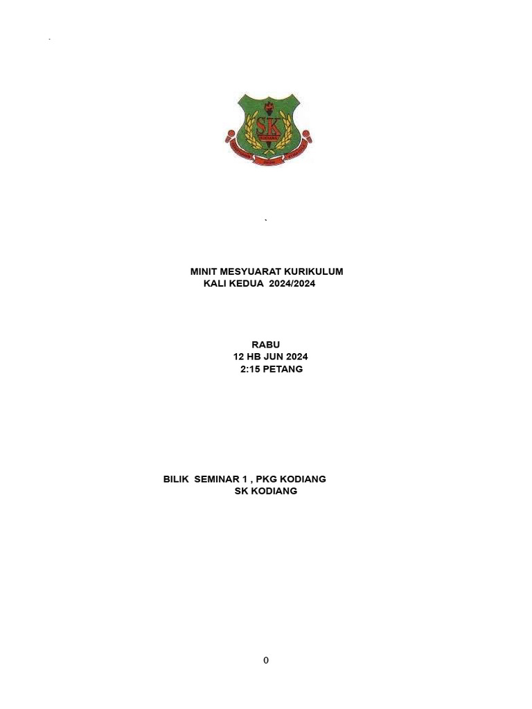 MINIT MESYUARAT Koko Kali Kedua 2024 | PDF