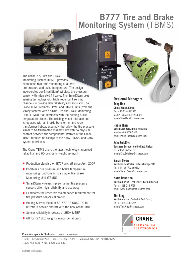 B777 Tire and Brake Monitoring System Overview | PDF | Technology ...