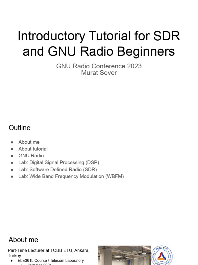 Introductory Tutorial For SDR and GNU Radio Beginners | PDF | Software Defined Radio | Sampling ...