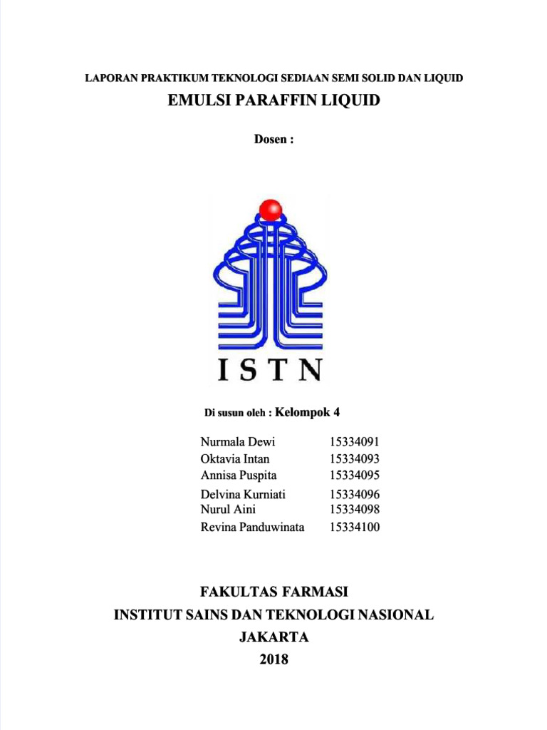 PDF Laporan Emulsi Paraffin Liquid Compress | PDF | Sains & Matematika