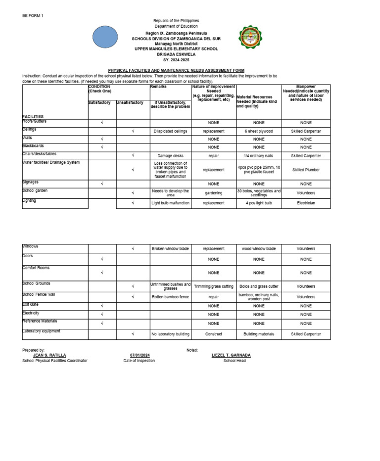 Be Form 1 Upper-Manguiles-Es | PDF | Carpentry | Building Engineering