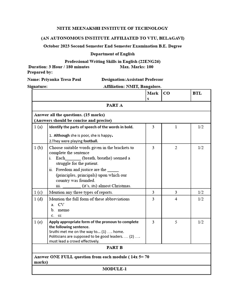 Model QP - S2 | PDF | Communication | Linguistics