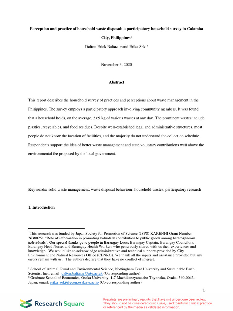 Waste Disposal Practices in Calamba City | PDF | Waste Management | Waste