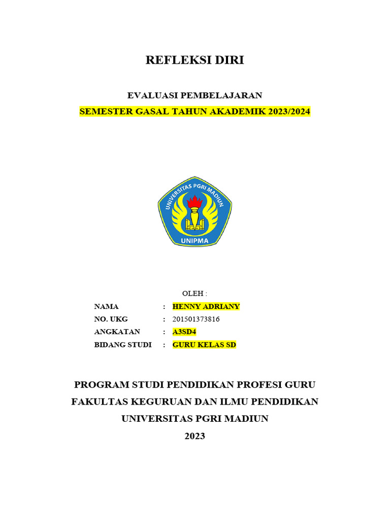Kuesioner Refleksi Diri PPG Guru | PDF