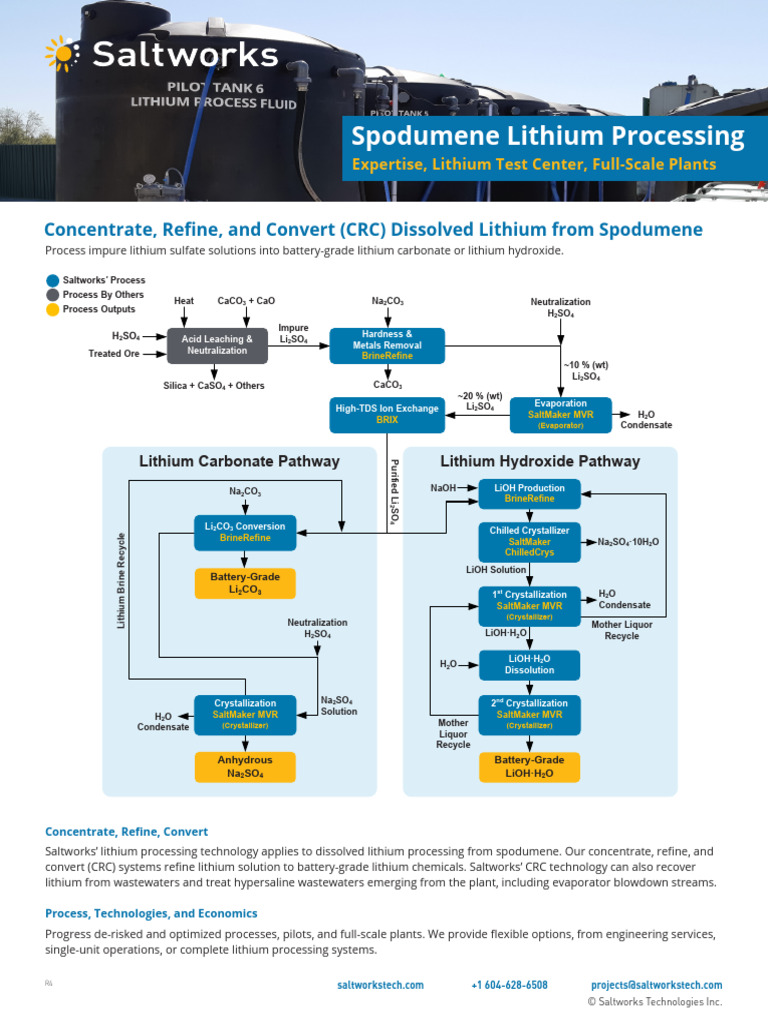 Lithium Spodumene Processing Brochure | PDF | Lithium | Chemistry