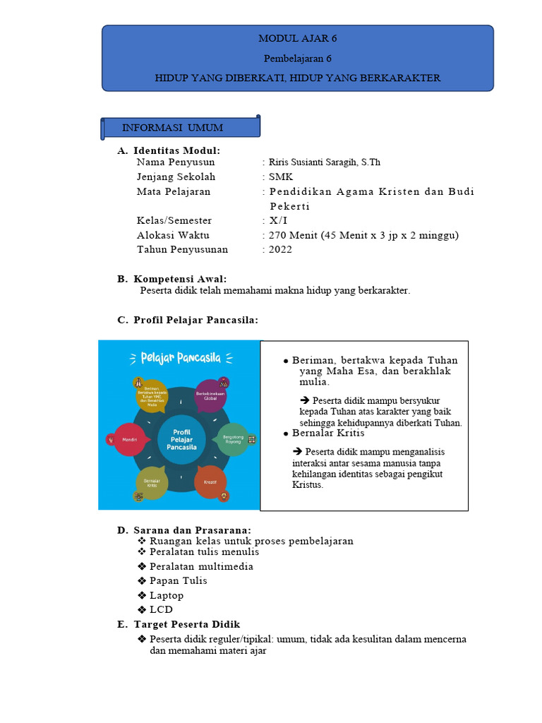 Modul Ajar 6 - SMAkls10 | PDF