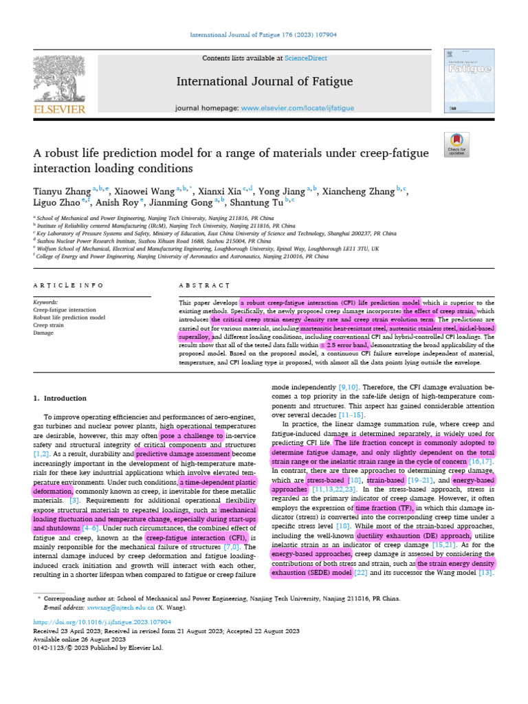 2023 (ZCC) A Robust Life Prediction Model For A Range of Materials ...