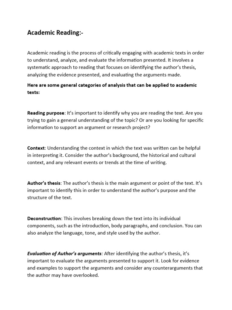 Academic Reading and Writing | PDF | Reading Comprehension | Stress ...