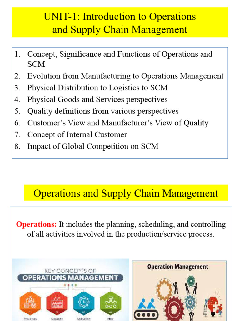 1 - Introduction For OSCM and Management | PDF | Supply Chain Management | Supply Chain