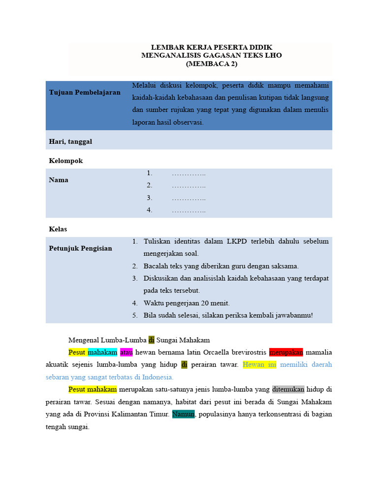 LKPD Menulis Lho X | PDF