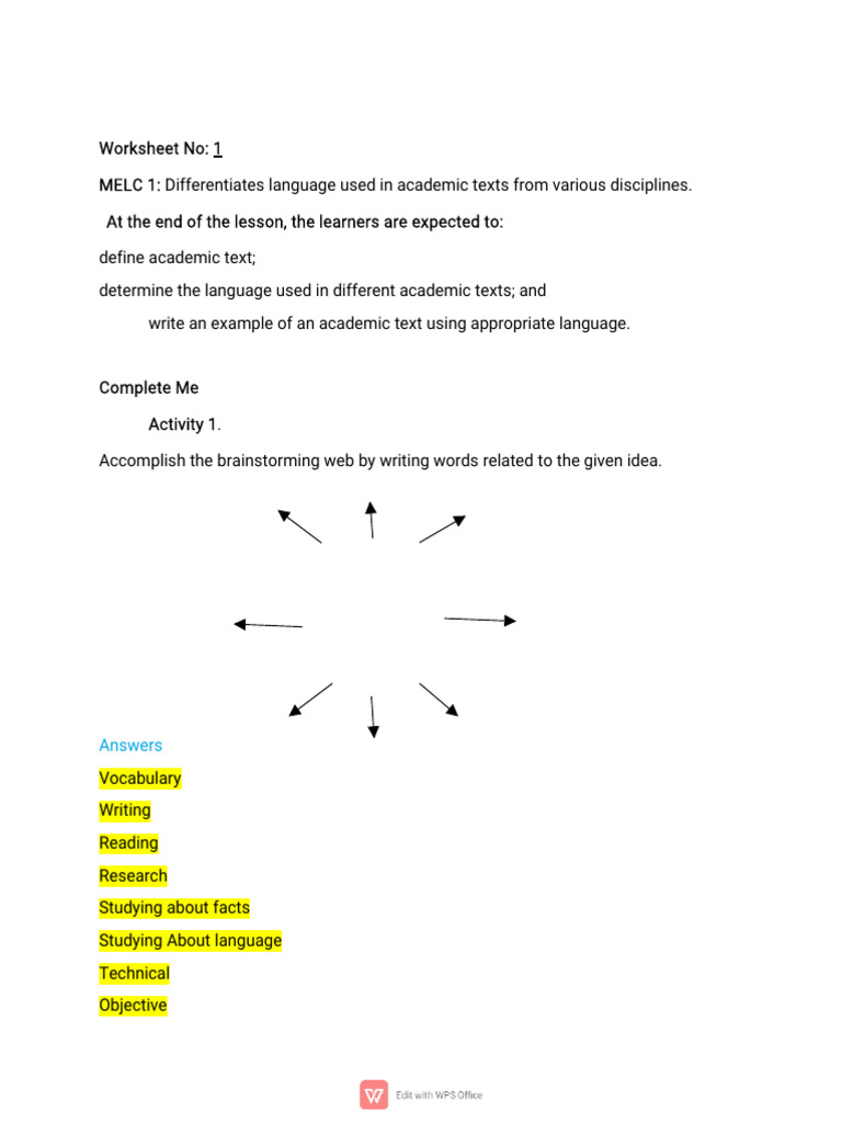 Worksheet No - 1-WPS Office | PDF | Electron