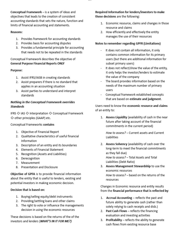 Understanding the Conceptual Framework in Accounting | PDF ...