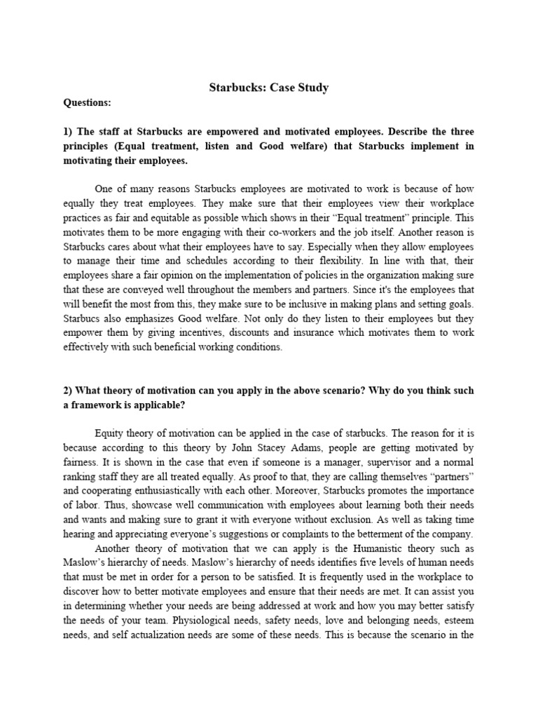 Starbucks-Case-Study | PDF | Motivational | Motivation