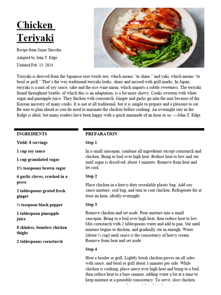 Teriyaki | PDF | Sauce | Grilling