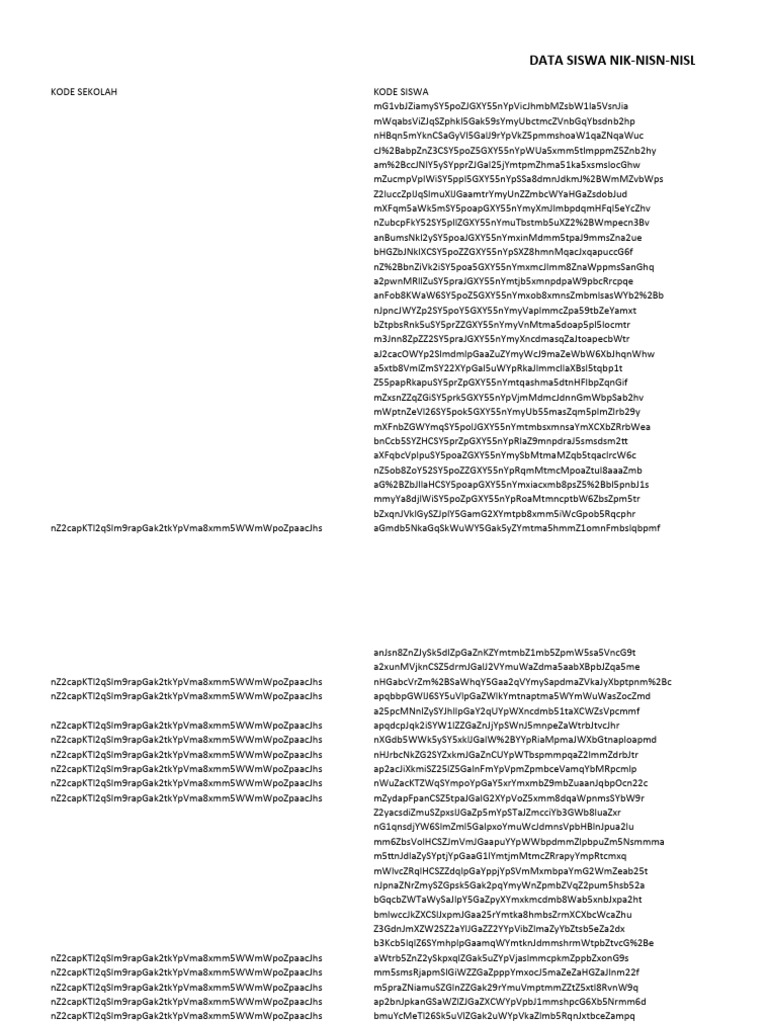 Data Siswa NIK-NISN-NISLOKAL - 15-01-2021 06-24-00 | PDF