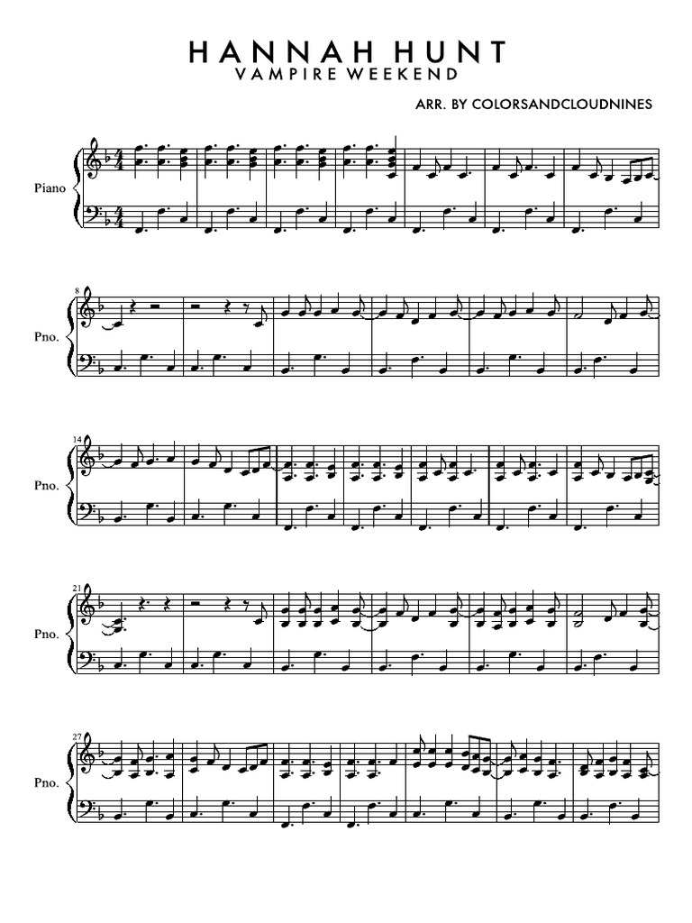 Hannah Hunt - Vampire Weekend Compressed | PDF