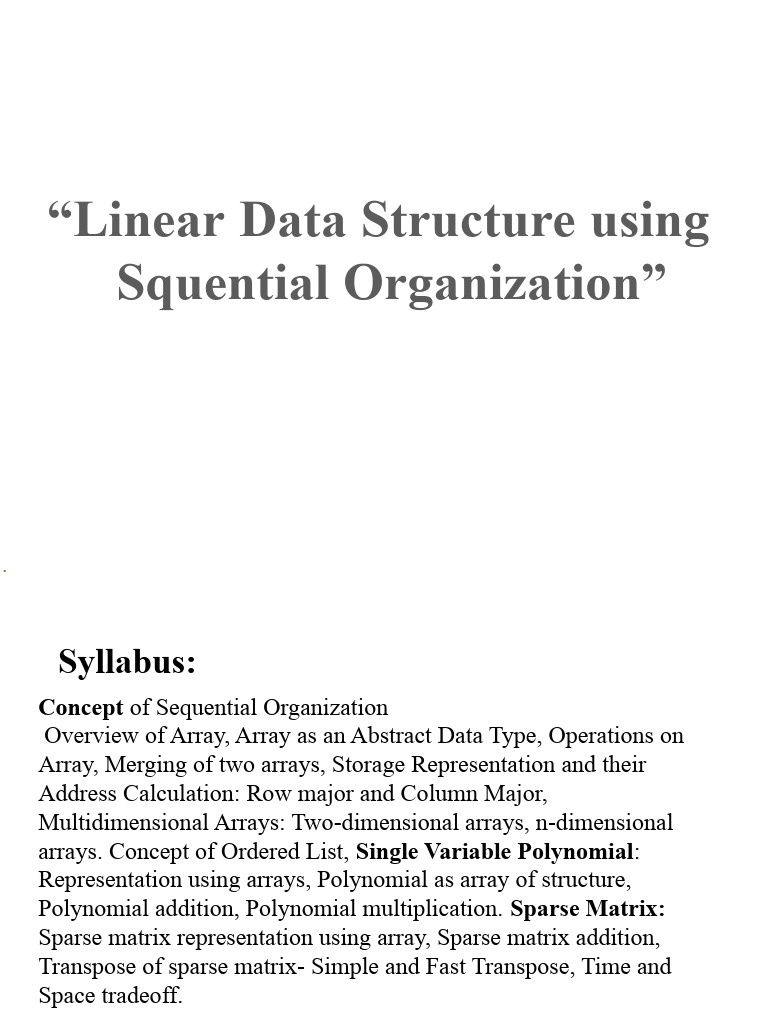 Unit 2 FDS Part A | PDF | Computer Data Storage | Matrix (Mathematics)