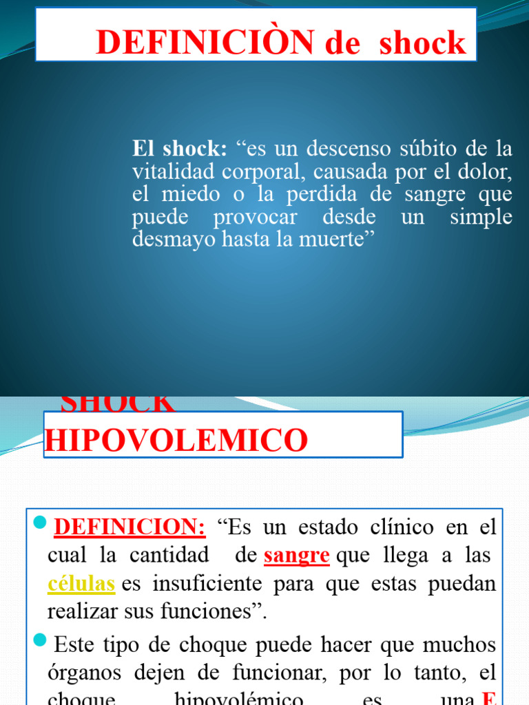 Shock Hipovolémico: Definición y Tratamiento | PDF | Angiotensina ...