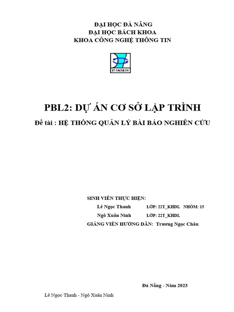 MauBaoCao - PBL2 (Moi Nhat) .2 | PDF