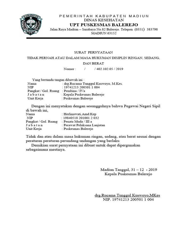 Laporan p2 DBD Dan Surat Bebas DR Hukuman | PDF