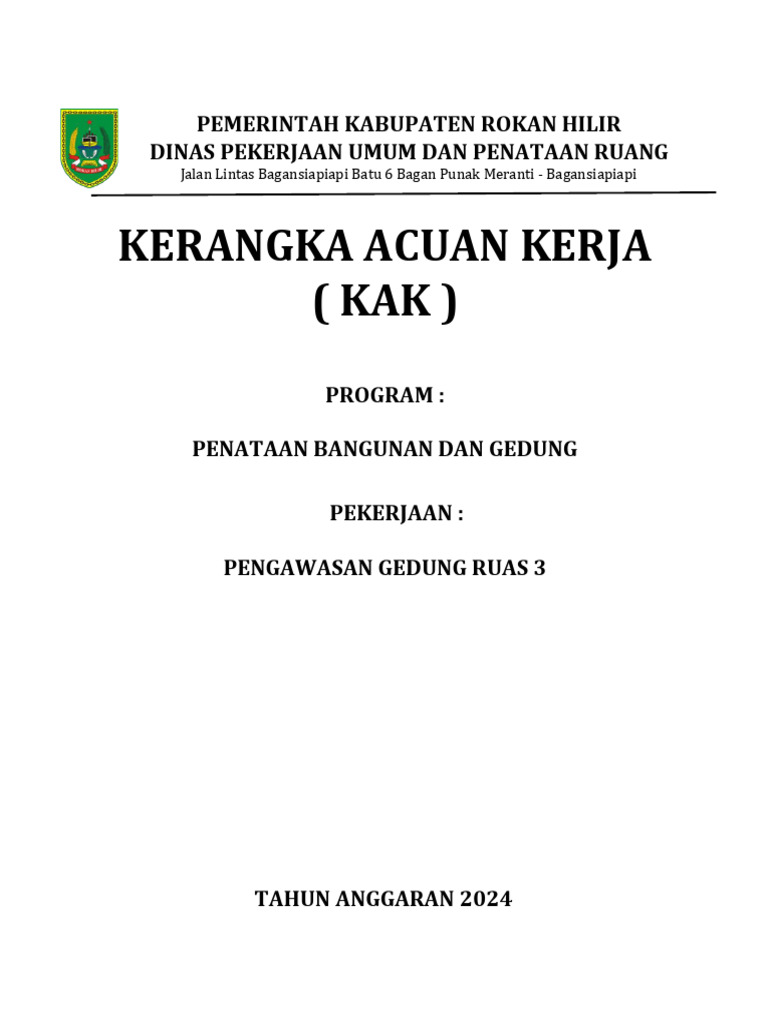 Kak Pengawasan Pembangunan Aula Makodim | PDF | Teknologi & Rekayasa
