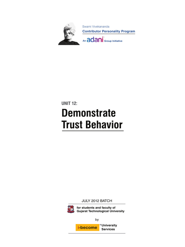 SB Unit 12 Demonstrate Trust Behavior Booklet | PDF | Physician