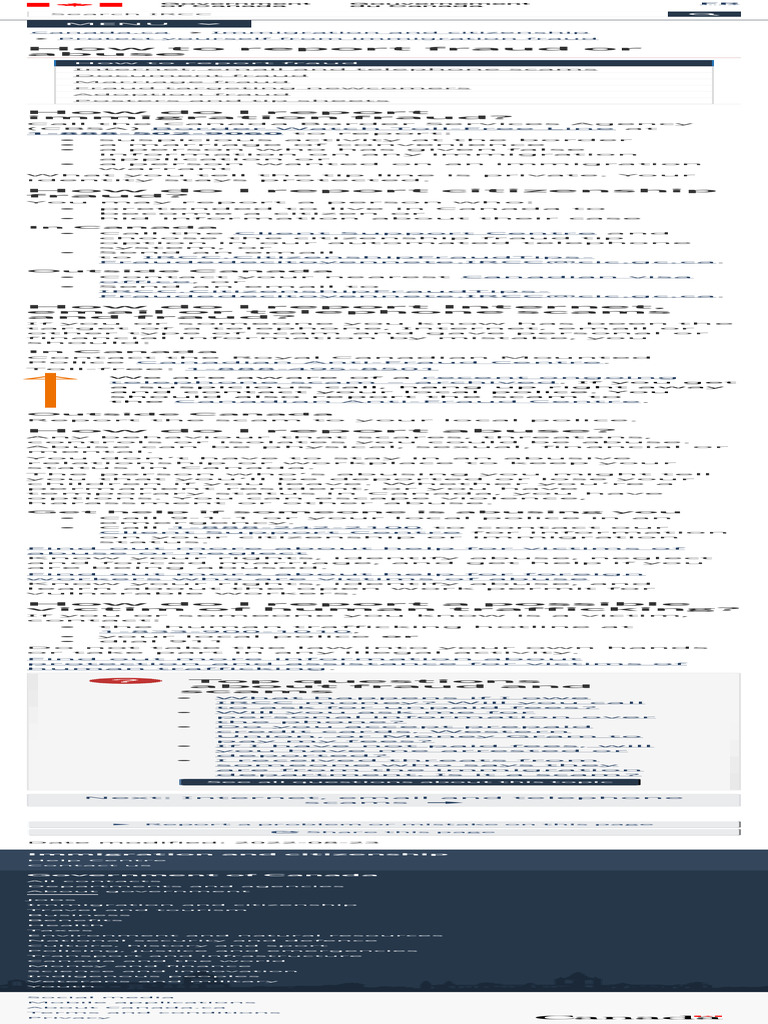 How To Report Fraud or Abuse - Canada - Ca | PDF | Human Trafficking ...