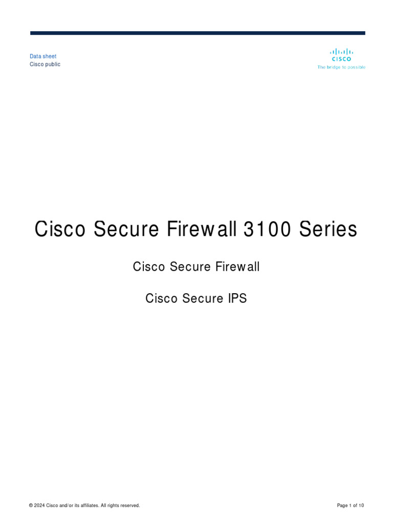 Cisco Secure Firewall Cisco Secure IPS | PDF | Firewall (Computing ...