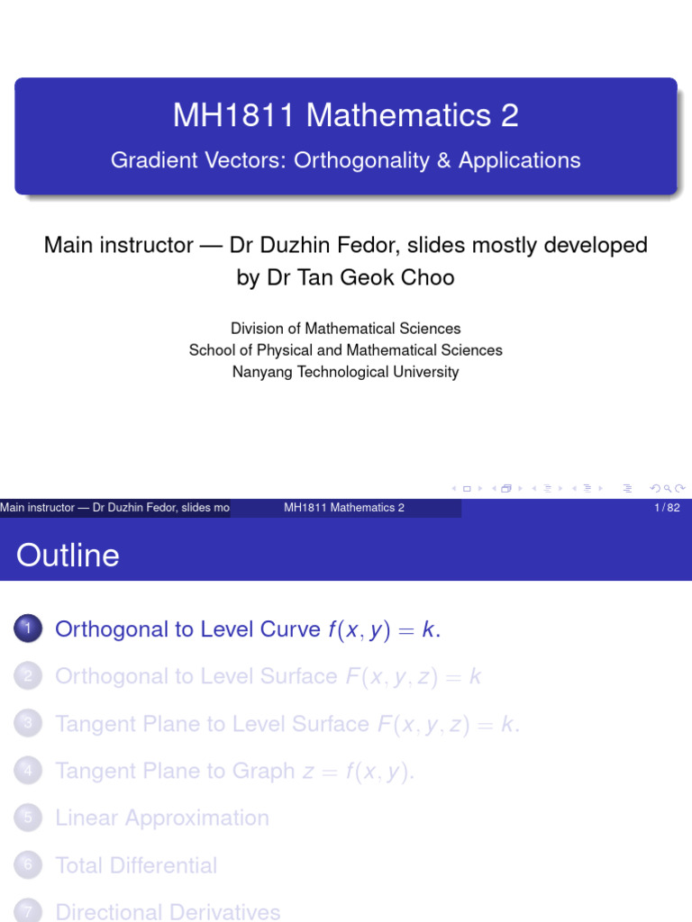 MH1811 Lecture 3 Gradient Printable | PDF | Gradient | Derivative