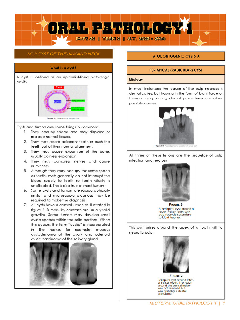 Dop1 - Oral Pathology 1 Midterm Trans | PDF | Mouth | Dentistry