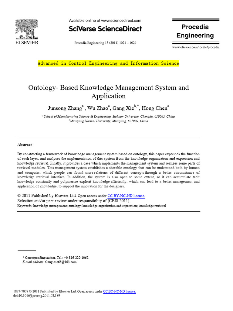 Ontology - Based Knowledge Management System and AP | PDF | Ontology (Information Science) | Concept