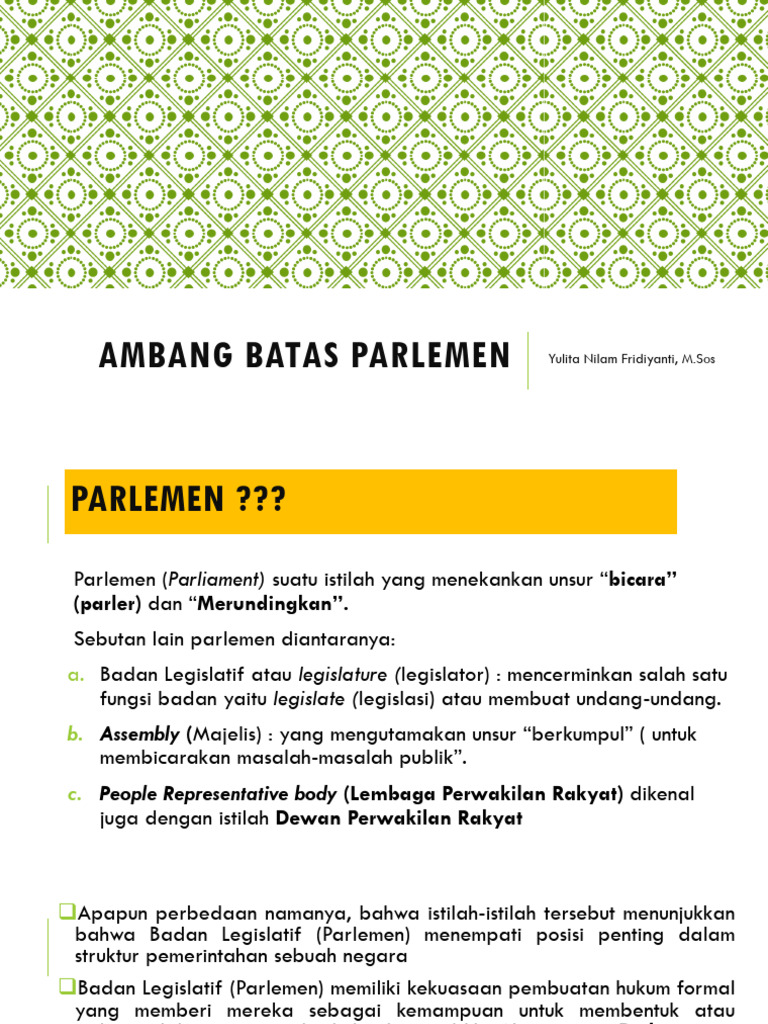 Ambang Batas Parlemen | PDF