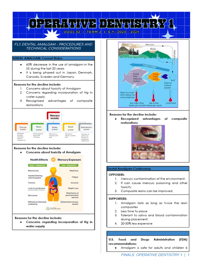 Dod1 - Operative Dentistry 1 Final Trans | PDF | Dentistry Branches | Tooth